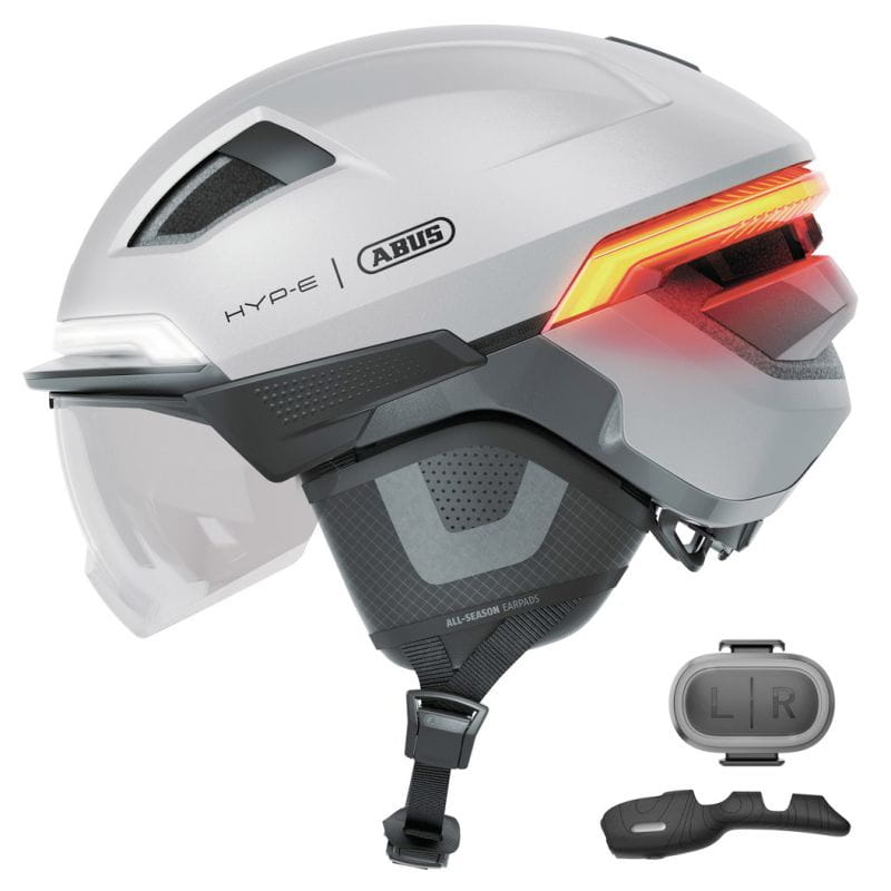 ABUS HYP-E | Helm mit Blinkern, Visier, Bremslicht