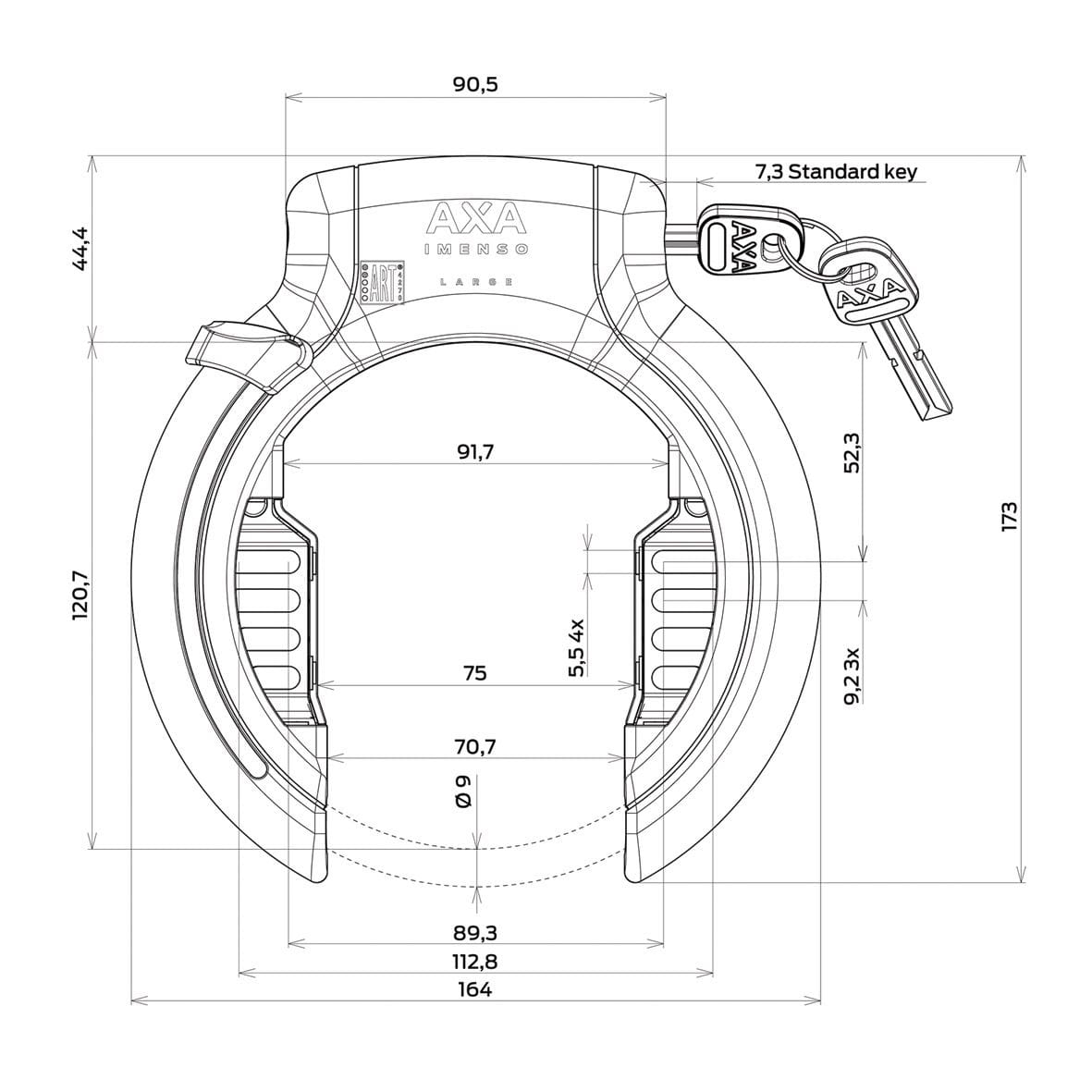 AXA Imenso Large Frame Lock 75 mm buy online