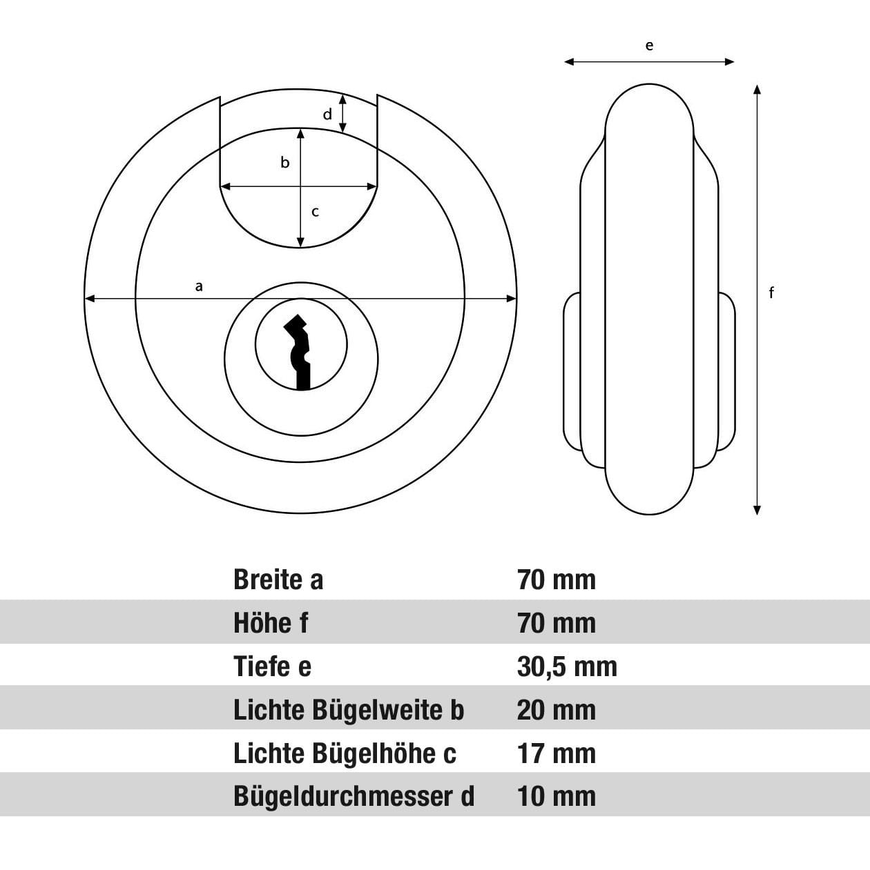 ABUS Diskus 20/70 Padlock (Special order – keyed to code) buy online