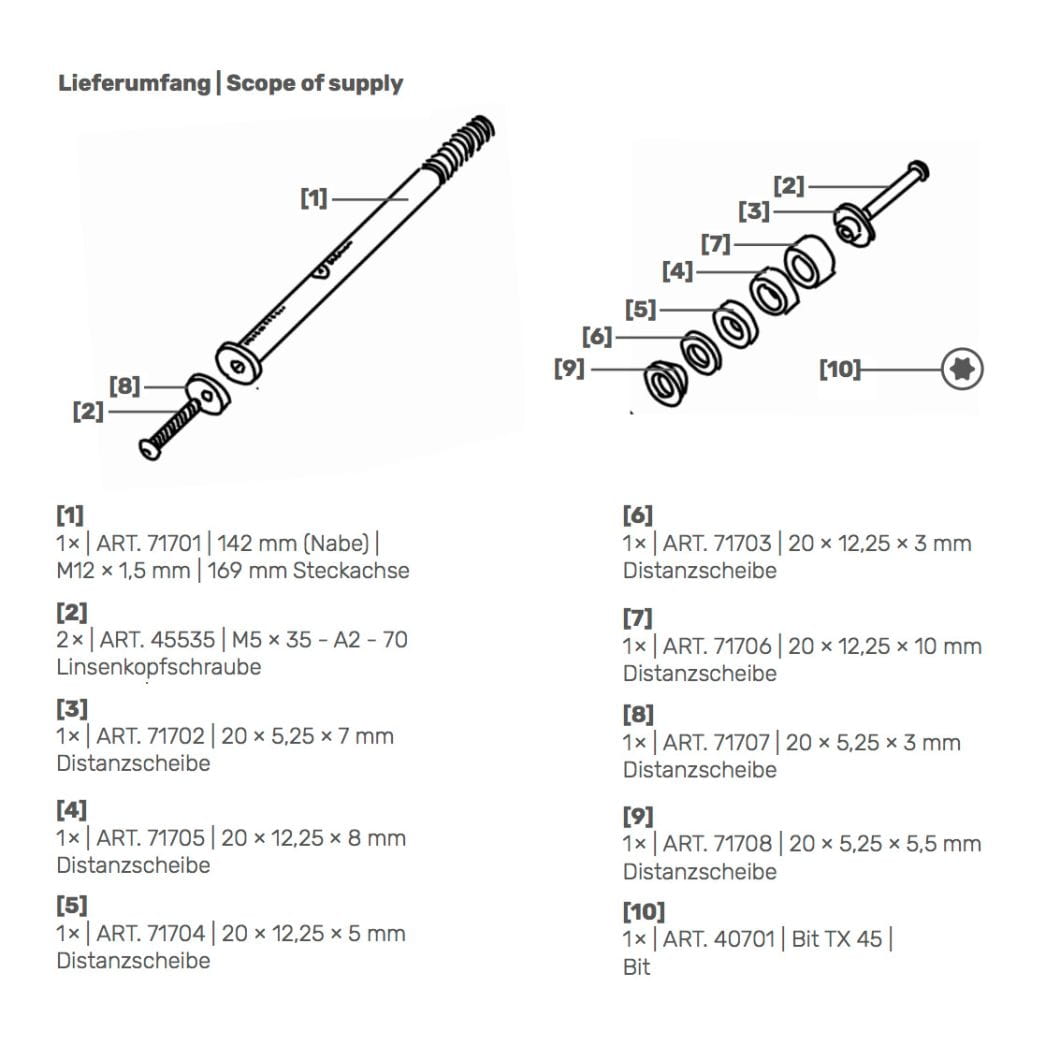 tubus / racktime Steckachsenadapter 12 x 142 mm (71700) buy online