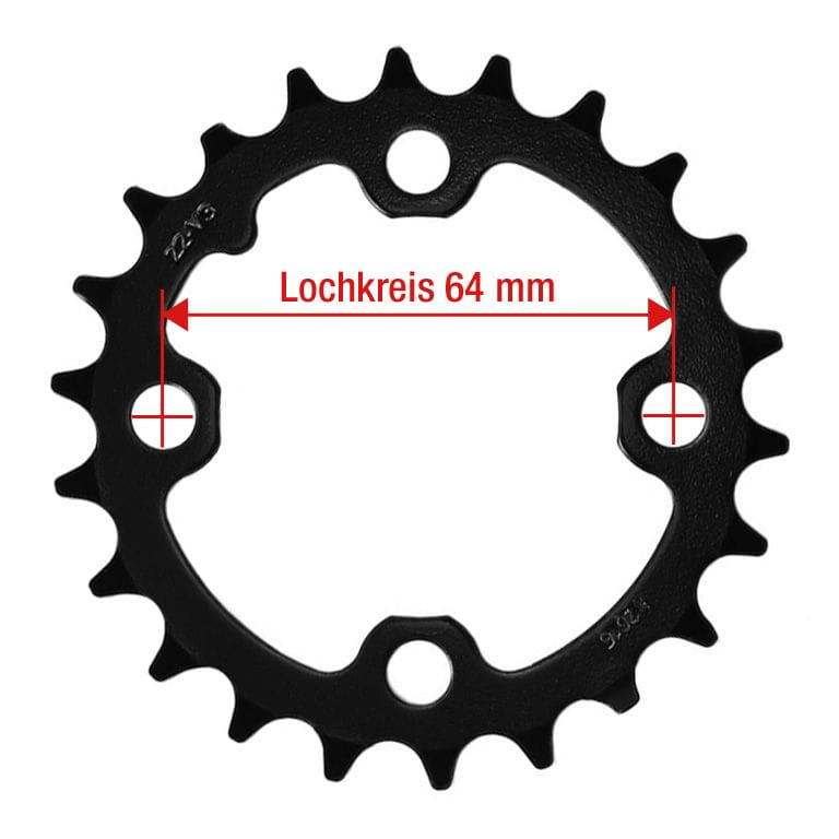SRAM Kettenblatt MTB 22 Zähne, 64 mm Lochkreis Stahl schwarz 11.6215 ...