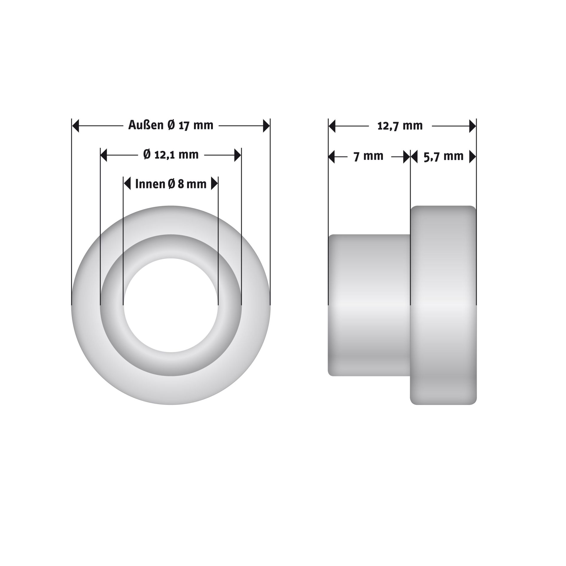 XLC / Kind Shock Eyelet Alu Buchse for Dämpfer Auge Bohrung 8 mm buy online