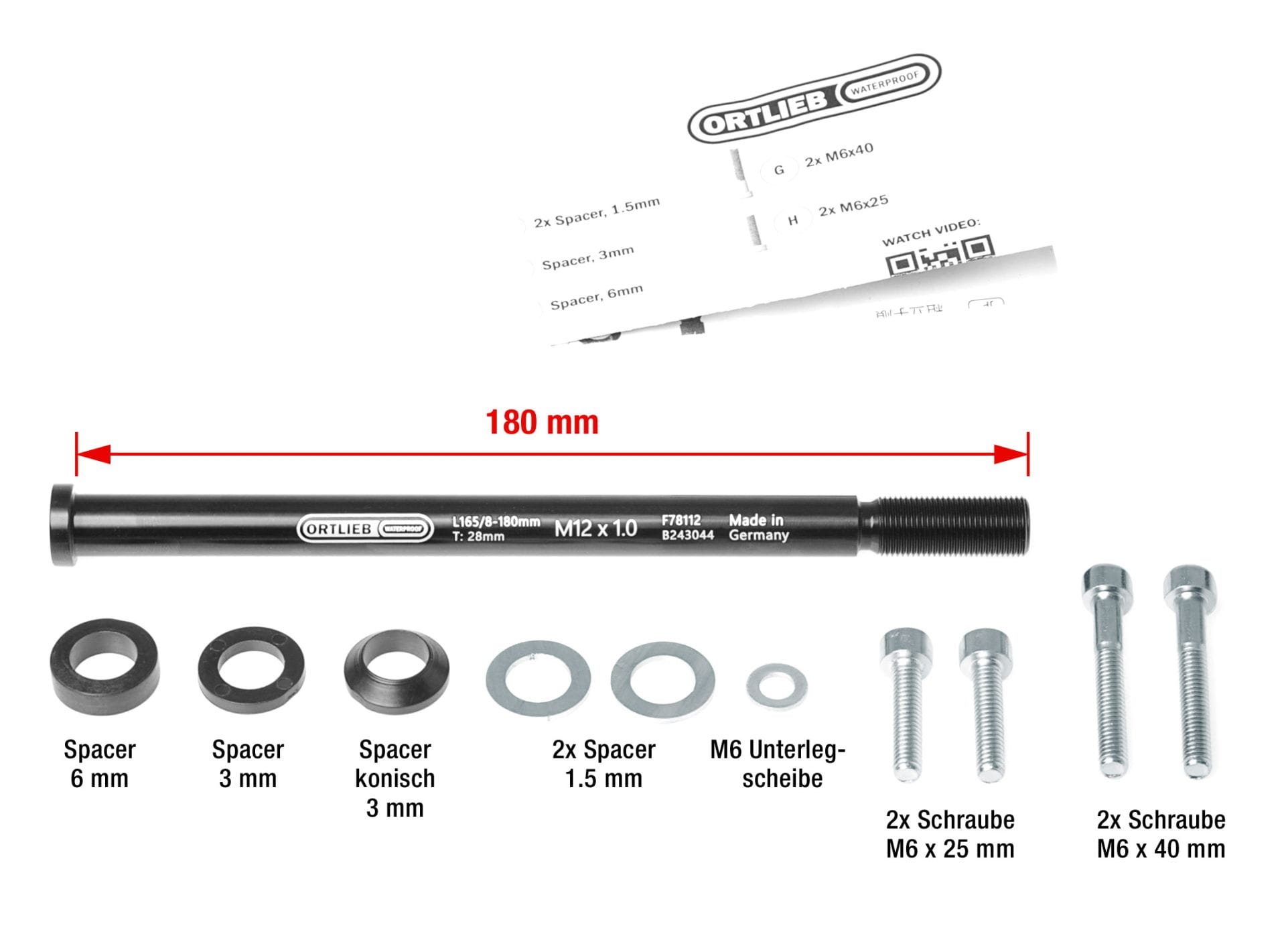 Ortlieb Thru Axle M6-Connector Adapter-Steckachse buy online
