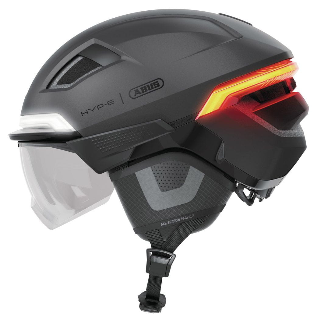 ABUS HYP-E BL.ACE Helm mit Blinkern, Visier & Bremslicht